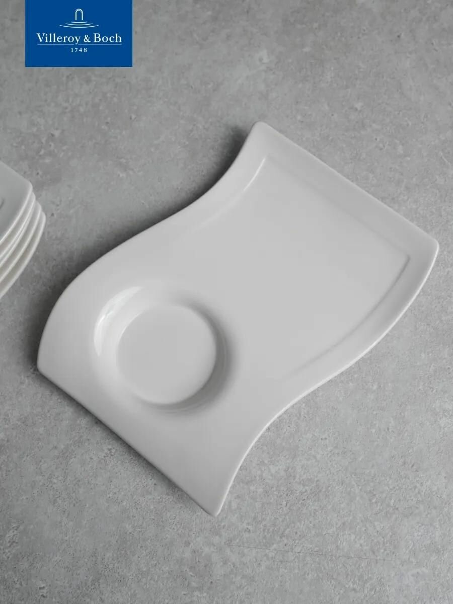 Блюдце фарфоровое NewWave, Villeroy & Boch, 22*17см, Премиум-Фарфор