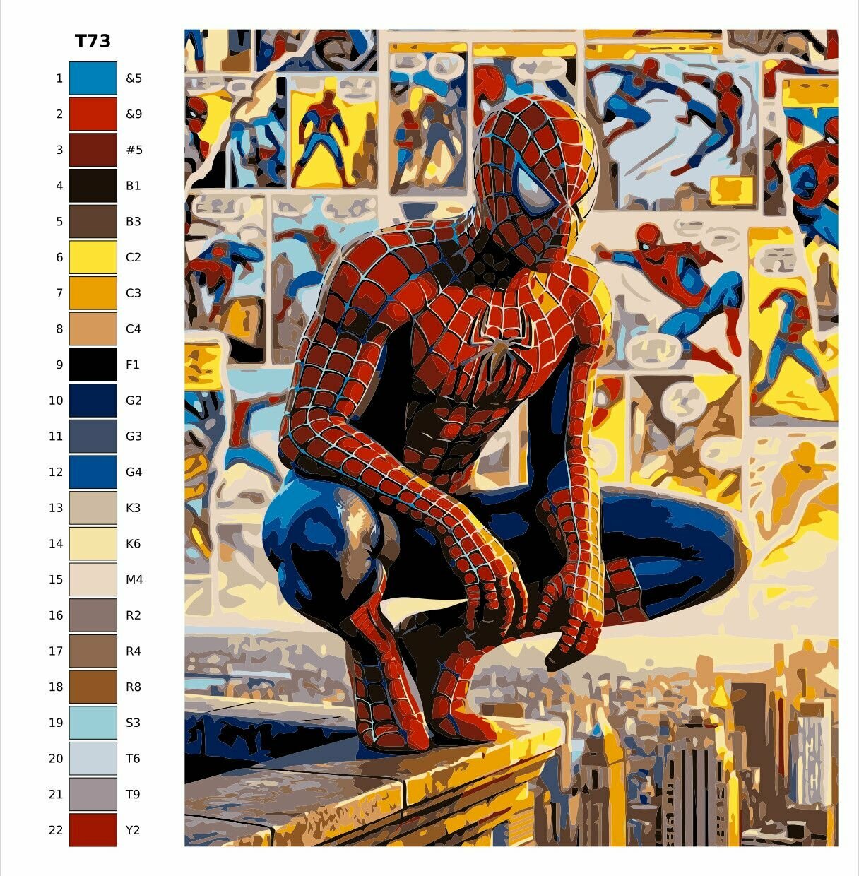 Картина по номерам Т73 "Человек Паук", 60x80 см