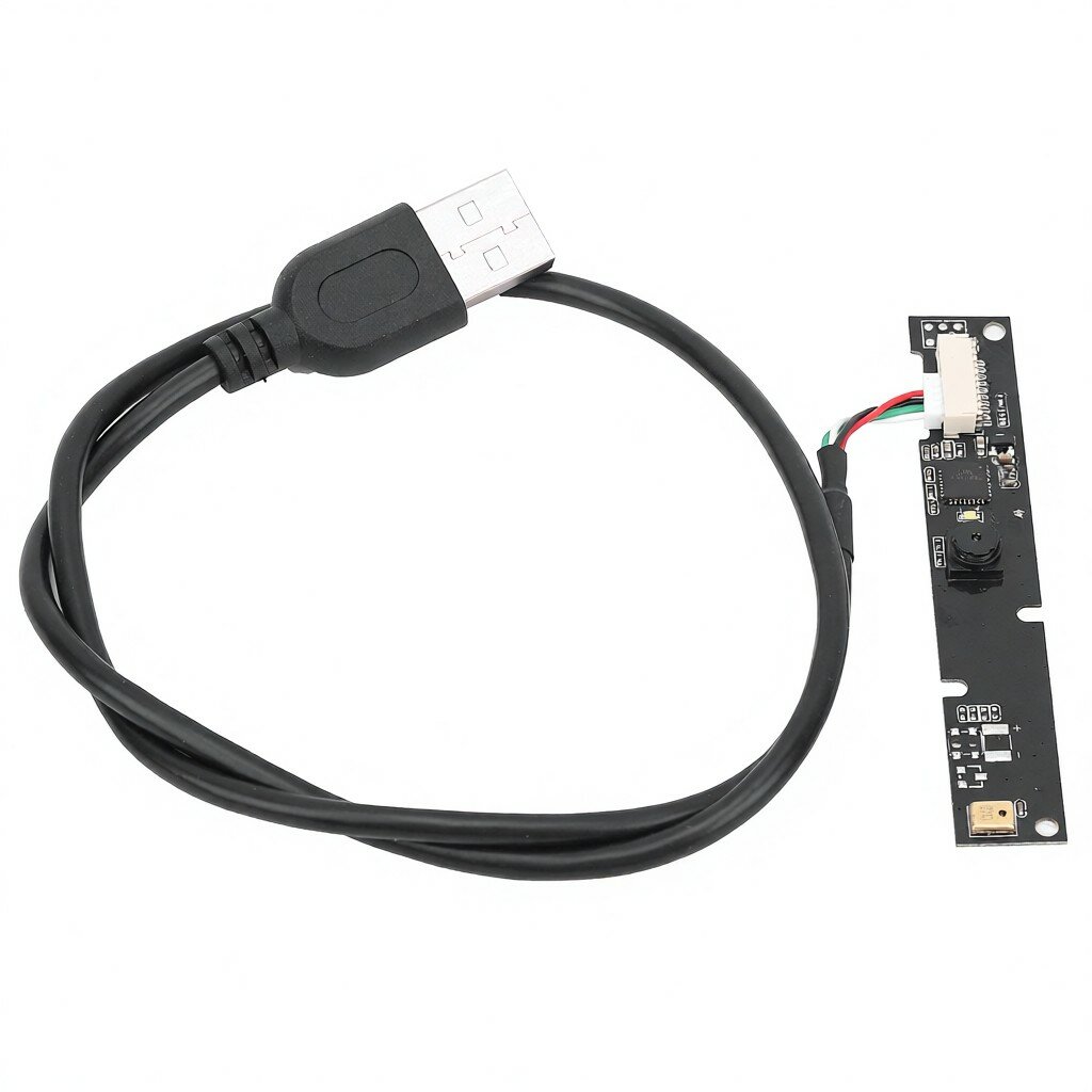Модуль камеры HD USB интерфейс HBV‑1707 S4.0 0.3MP GC0307 CMOS 60° 2.6mm YUY2 640×480 30fps USB2.0 для WinXP/Win7/Win8/Win10/OS X/Linux/Android, длина провода 40cm, размер 75.2x11.88x4.05mm, температура работы -20℃~70℃