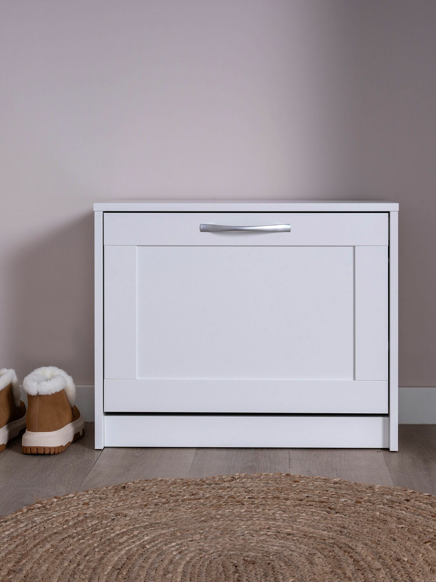 Обувница Сириус с 1 откидным ящиком, 60 х 25 х 49 см, ЛДСП, белая, ГУД лакк