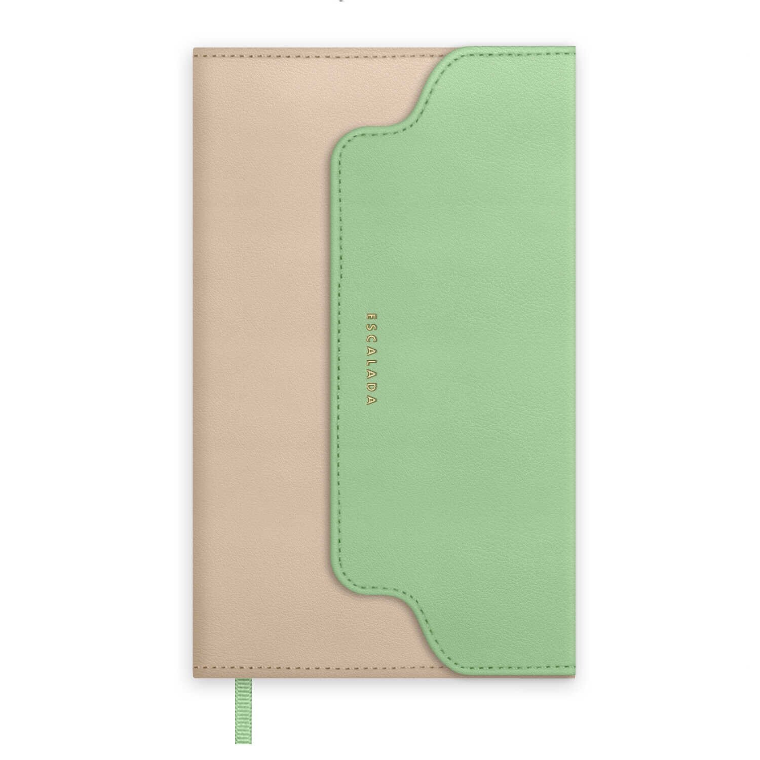 Ежедневник недатированный Escalada A6+ 120 л. бежево-мятный с тиснением фольгой