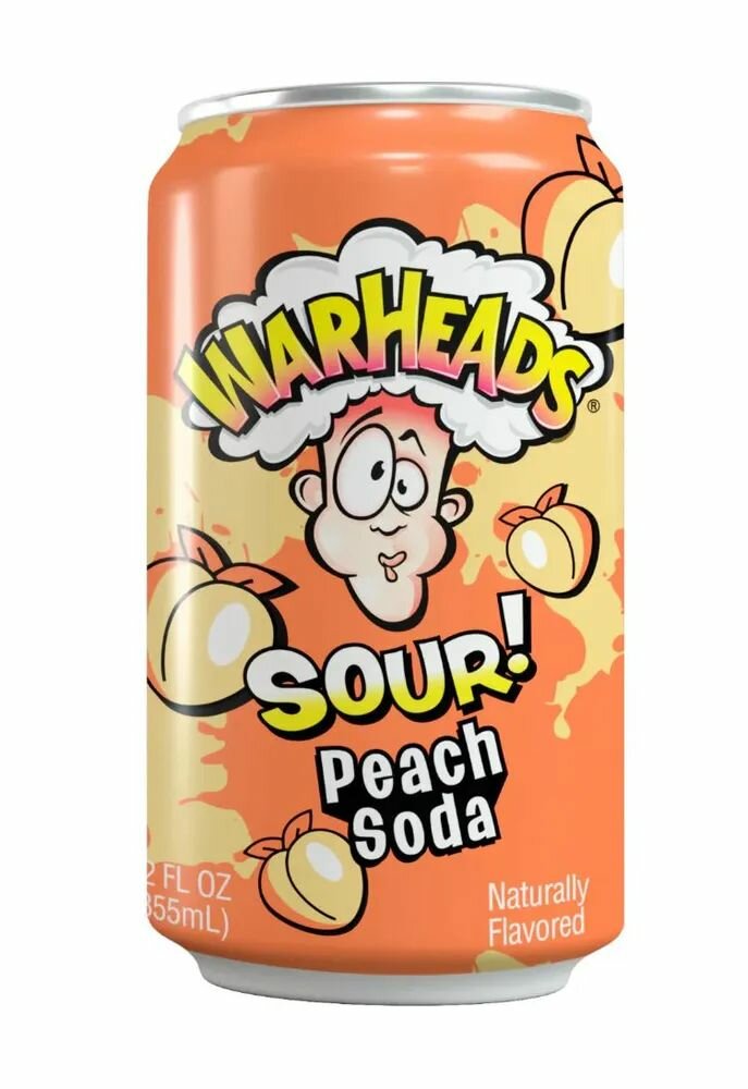 Газированный напиток WarHeads Sour Peach Soda 330мл (США)