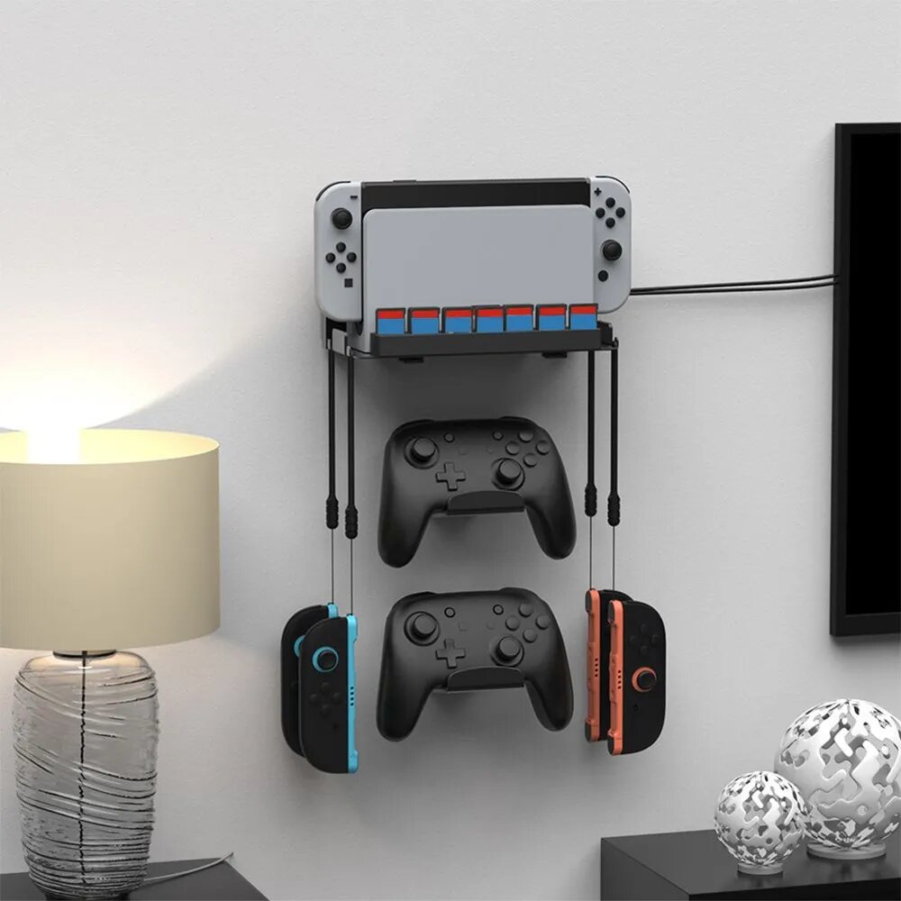 Настенный держатель для Nintendo Switch 2, Switch 1 и Switch OLED черный 1 шт — фото 1
