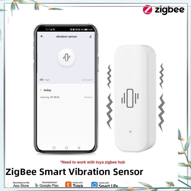 (J M X W) Интеллектуальный Датчик Вибрации Tuya Монитор Датчика ZigBee