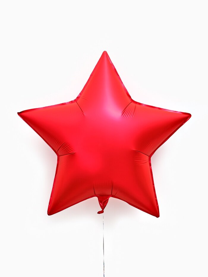 Воздушный шар фольгированный 30" «Звезда», красный