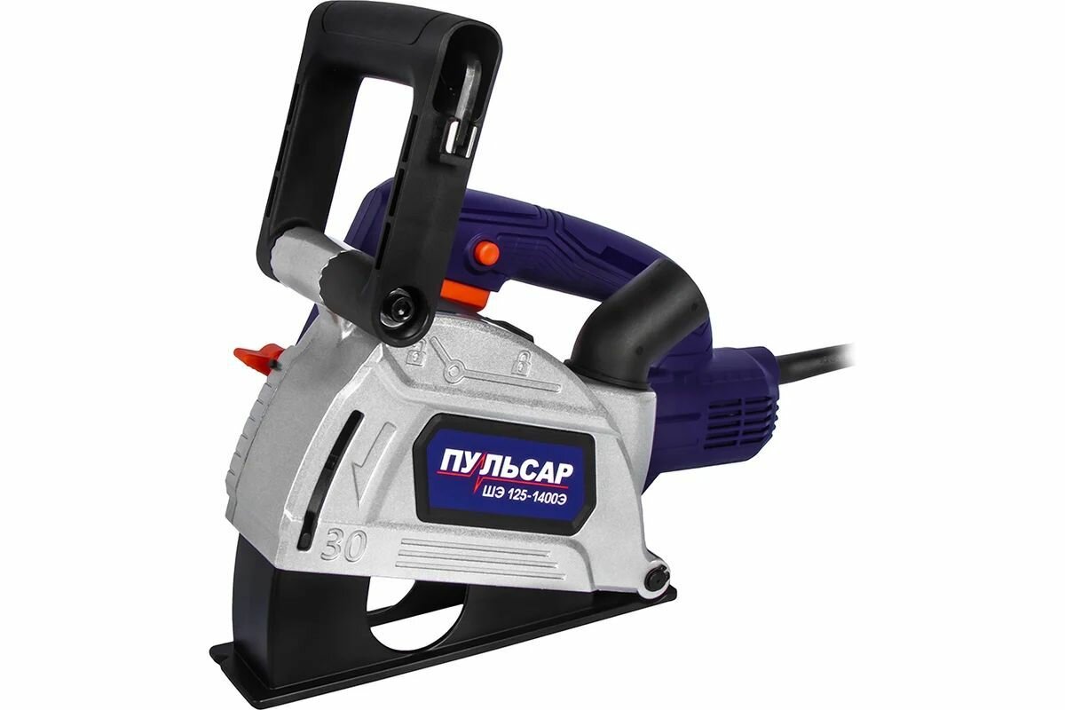 Штроборез пульсар ШЭ 125-1400Э 1400 Вт, 125 мм, 7-31 мм, глубина до 30 мм, 8000 об/мин 914-734