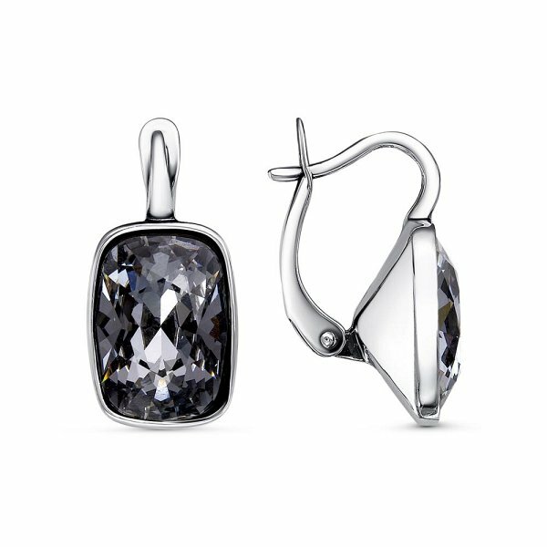 Серьги, серебро, 925 проба, золочение, стекло