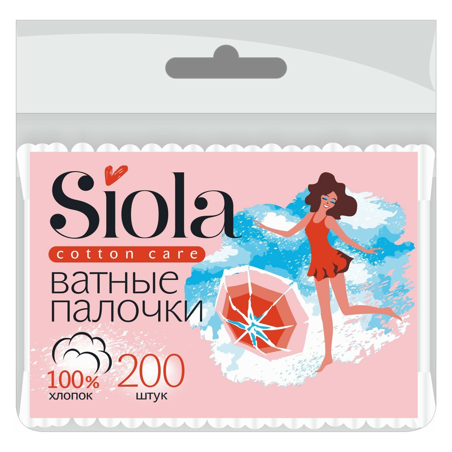 Ватные палочки Siola, zip-пакет, 200шт