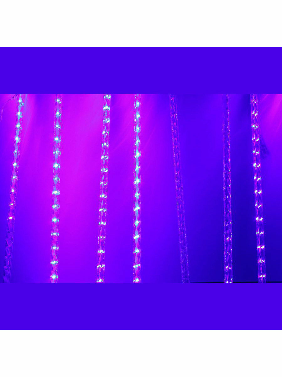 Гирлянда сосульки тающие 8шт по 18 свд, синяя 45х200 см