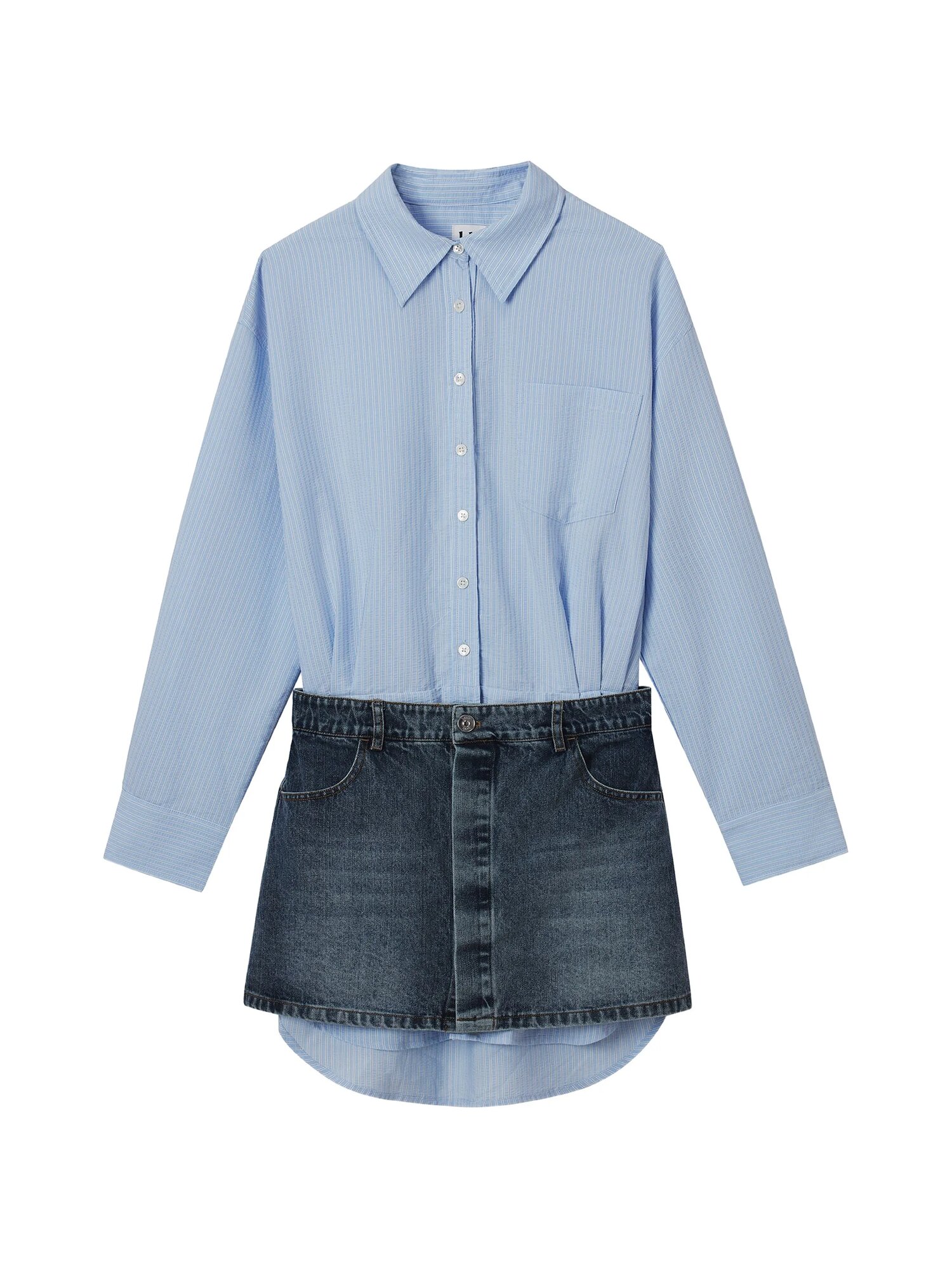 Платье Denim-panel mini dress