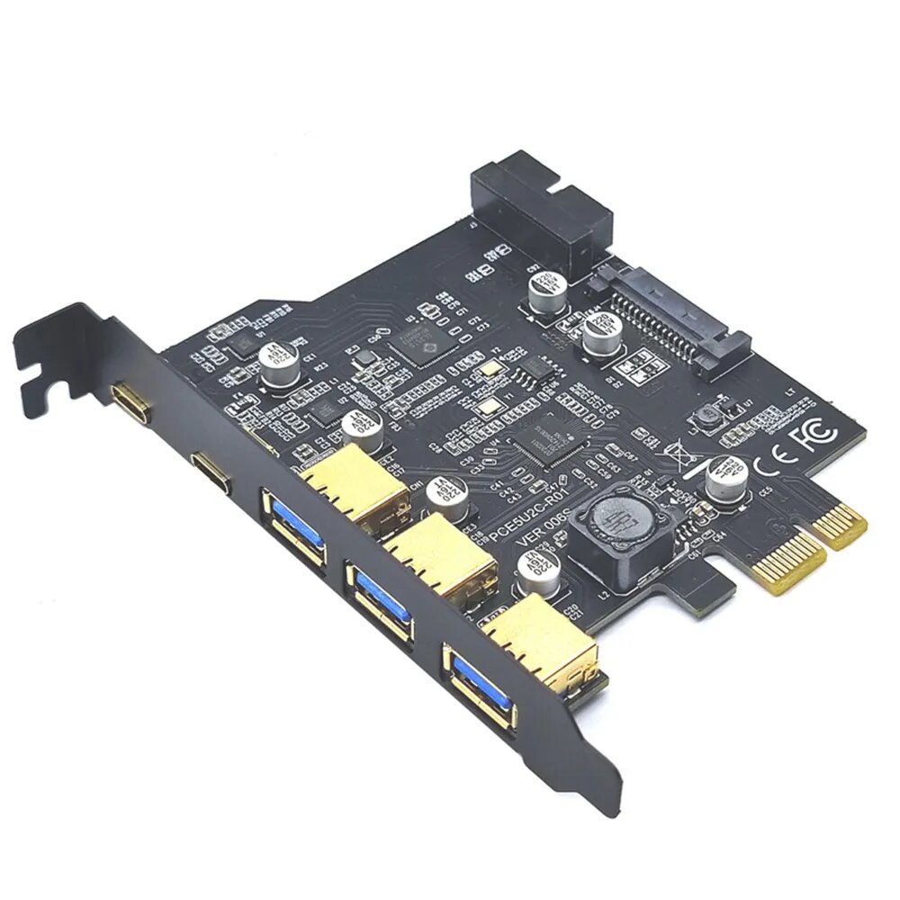 Расширьте возможности использования с помощью USB 32 Gen1 Type C PCIE Card Hub - адаптера PCI-E