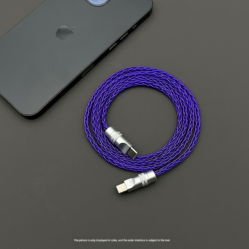 Фиолетовый кабель USB-A к Type-C совместимый с iPhone 15-17 и Android, 100 см