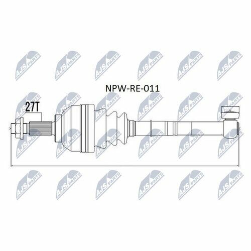 Полуось Nty NPWRE011 для Renault Laguna II