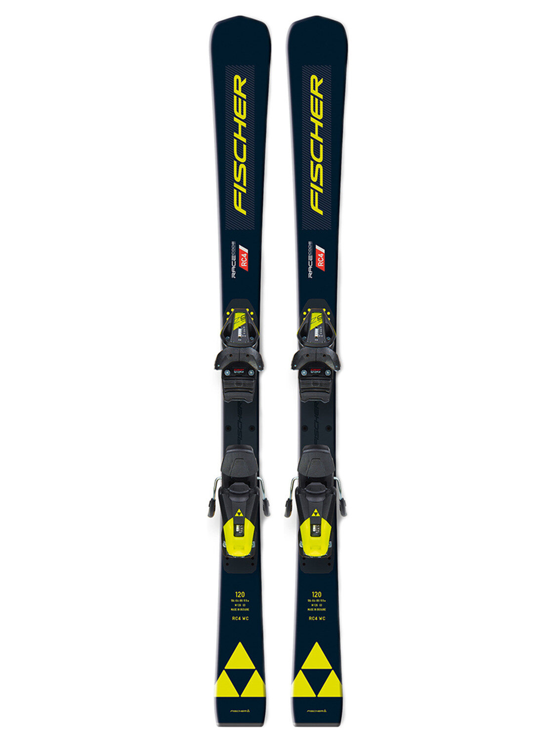 Горные лыжи с креплениями Fischer RC4 WC JR M/O-Plate + RC4 Z9 GW 22/23 , для детей , Черный