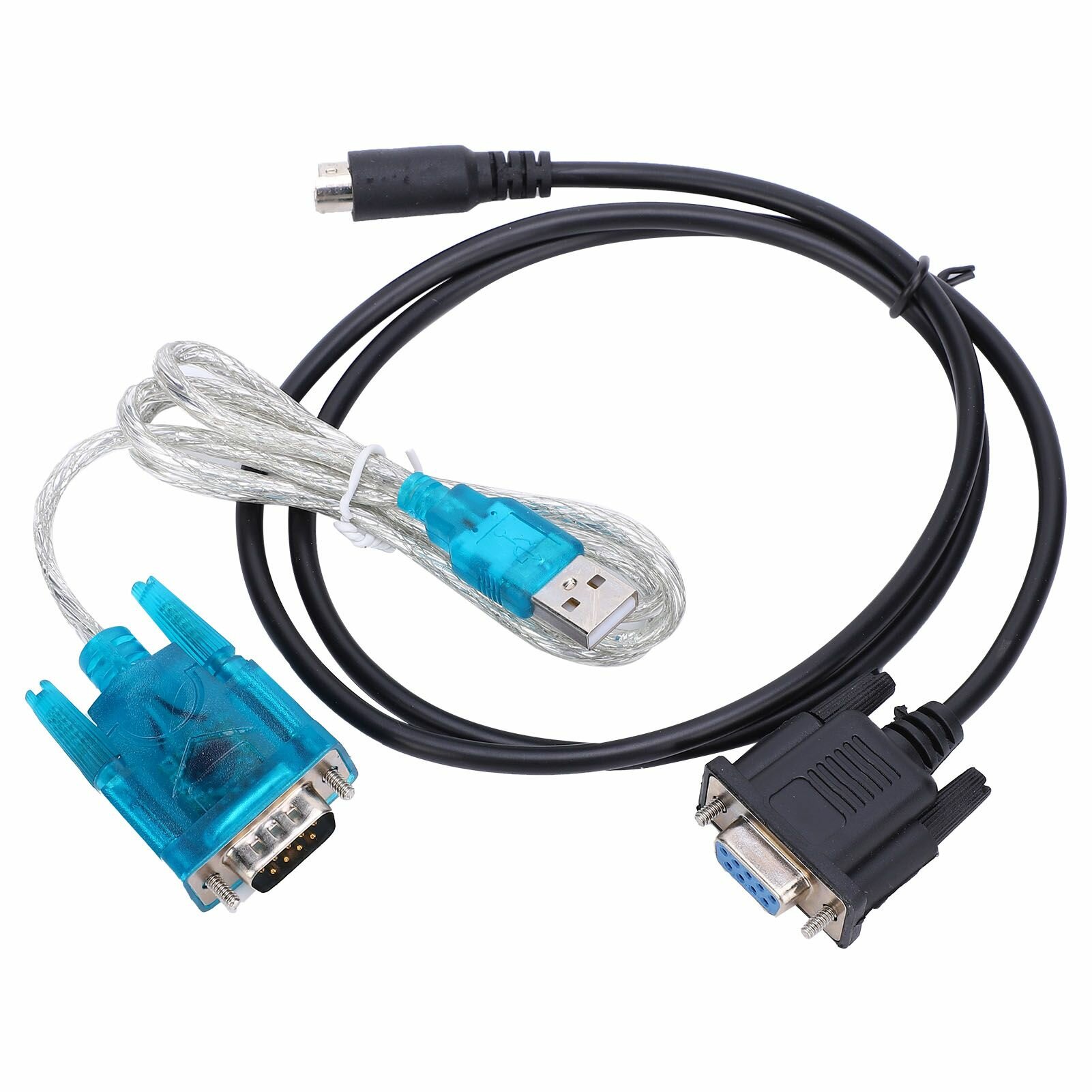 Кабель USB-COM (RS-232) для связи с ПЛК, круглый разъём, чёрный.