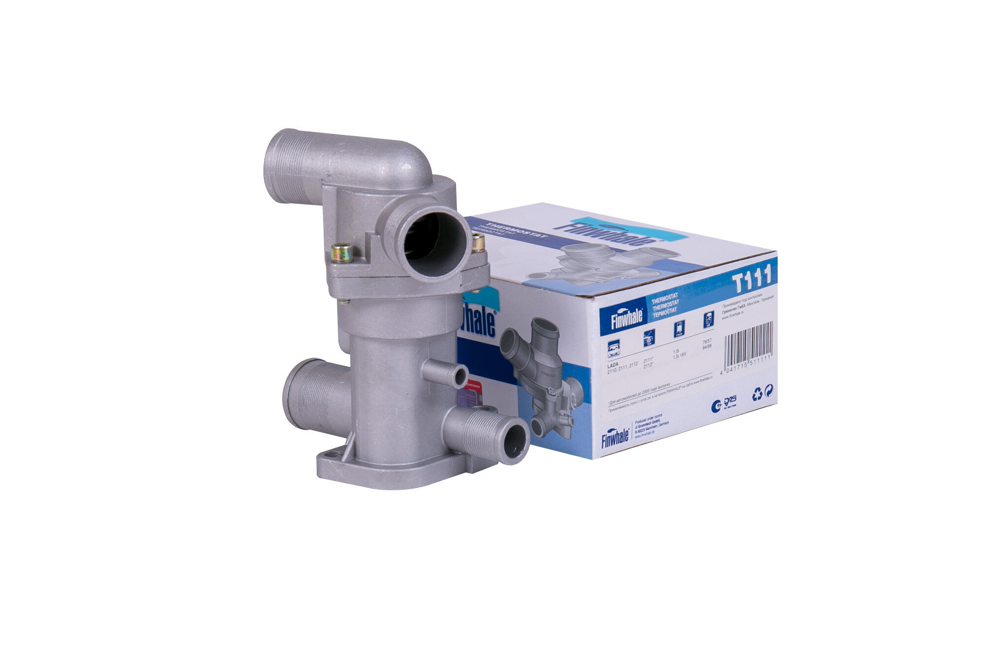 Термостат ВАЗ 21082 инж, 2115, 2110 2112 в сборе (5 патрубков) 85*С (Finwhale) T111
