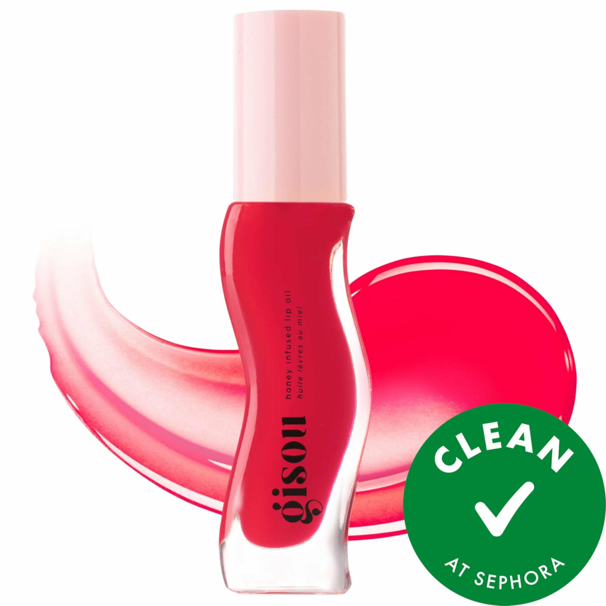 Масло-блеск Gisou Honey Infused Lip Oil - Strawberry Sorbet, сияющий, 8 мл