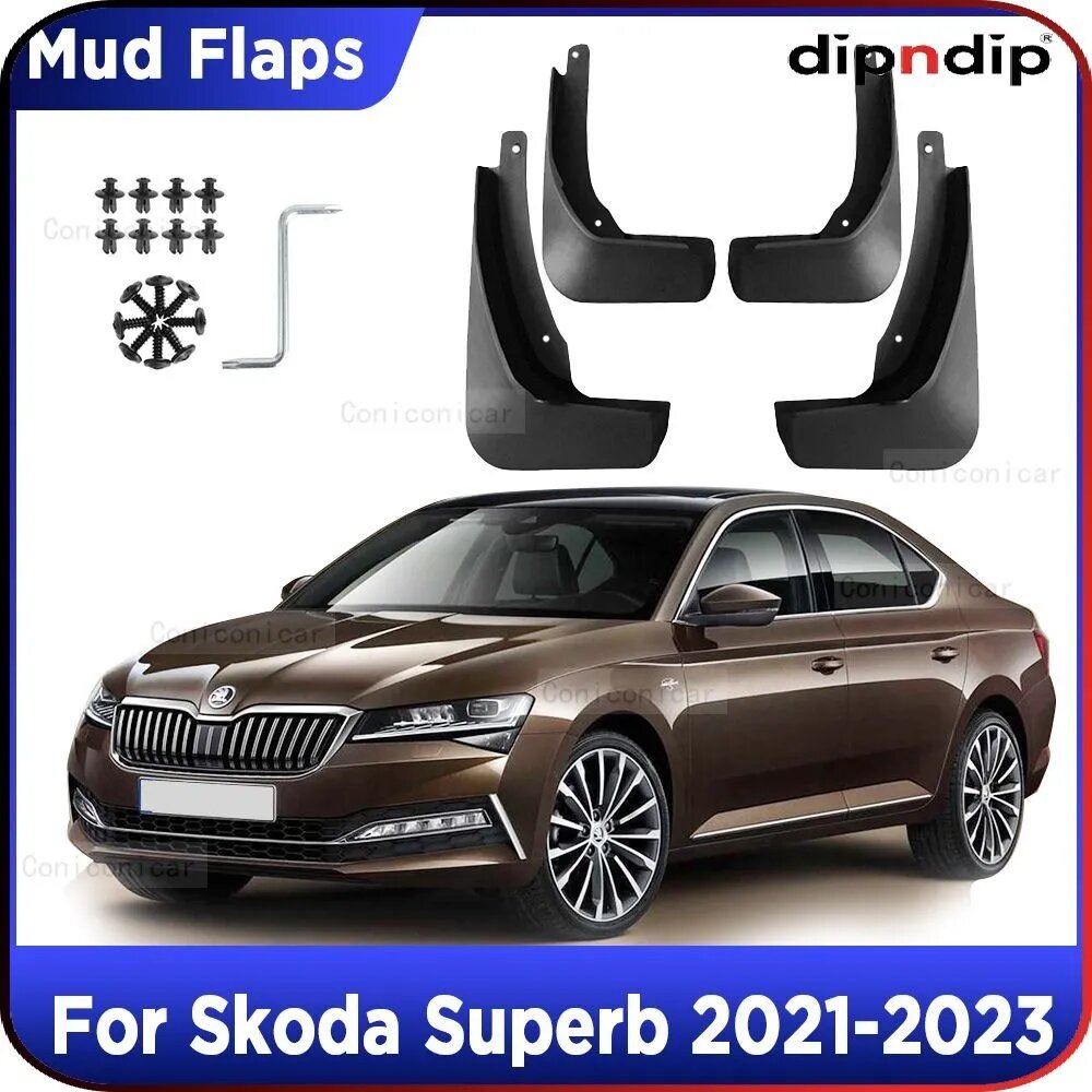 Брызговики, арт. Skoda Superb 2022 2023 2024 4 шт. брызговики переднее и заднее крыло автомобильные аксессуары, 4 шт.