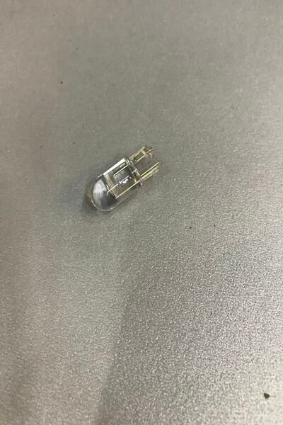 Лампа светодиодная 12V T10 бесцок. 1 диод COB синяя с линзой
