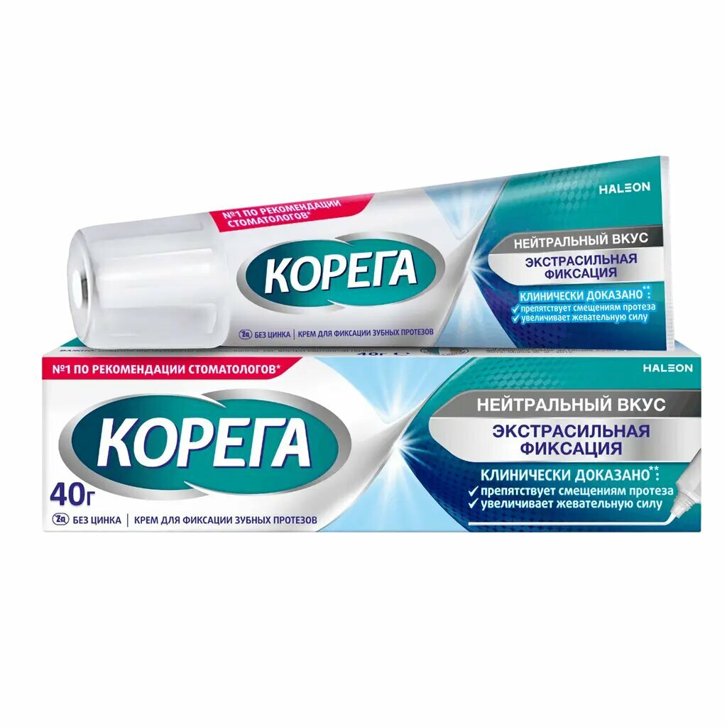 Корега крем для фиксации зубных протезов нейтральный вкус 40 г 1 шт