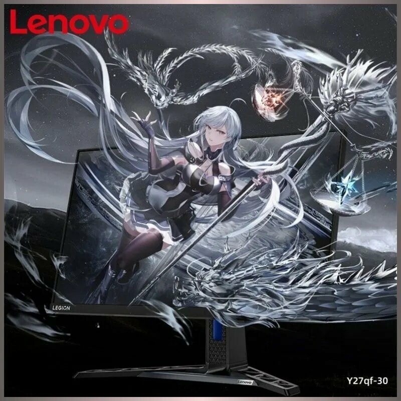 Lenovo 27" Монитор Y27qf-30/240Hz/IPS, светло-серый, черный