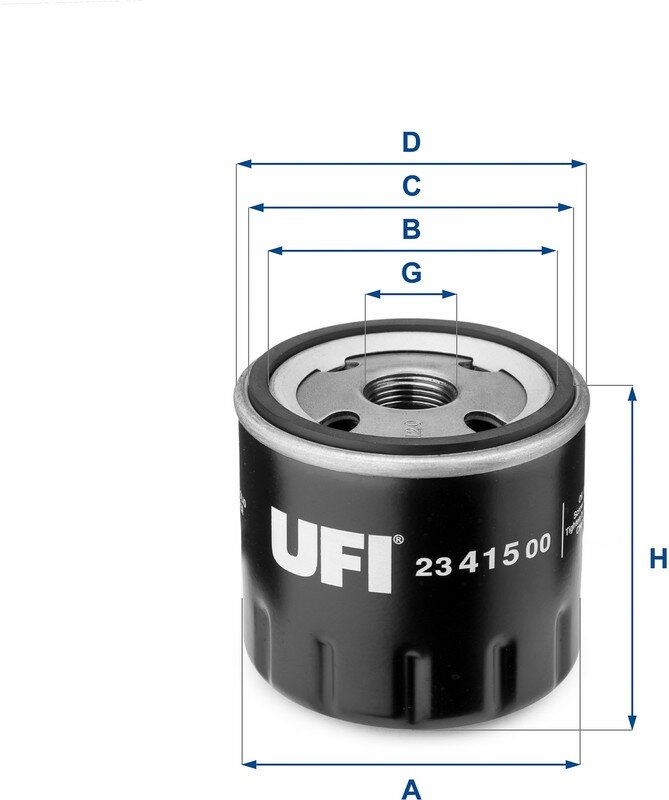 Фильтр масляный UFI 23.415.00 Alfa Romeo 145-166, Fiat Brava, Bravo 1.4-2.5 16V, 20V 96->