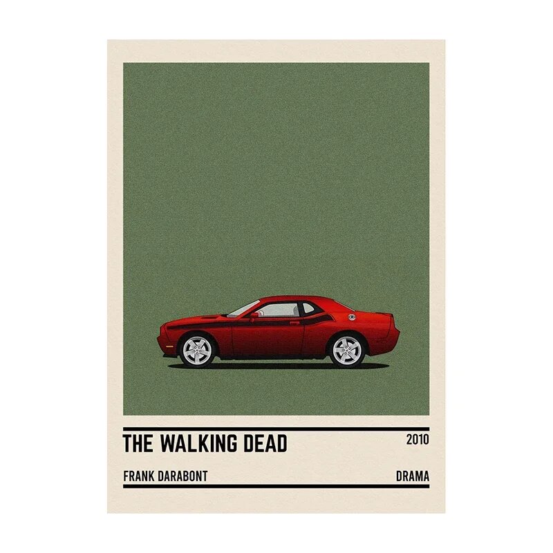 Постер "The Walking Dead" с машиной, 40x60см, F0045-38