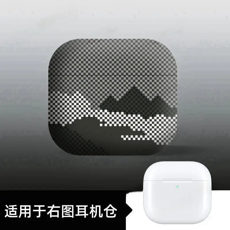 Чехол для AirPods Pro 3 с узором под карбон Серый, for AirPods 3, CZ7-1