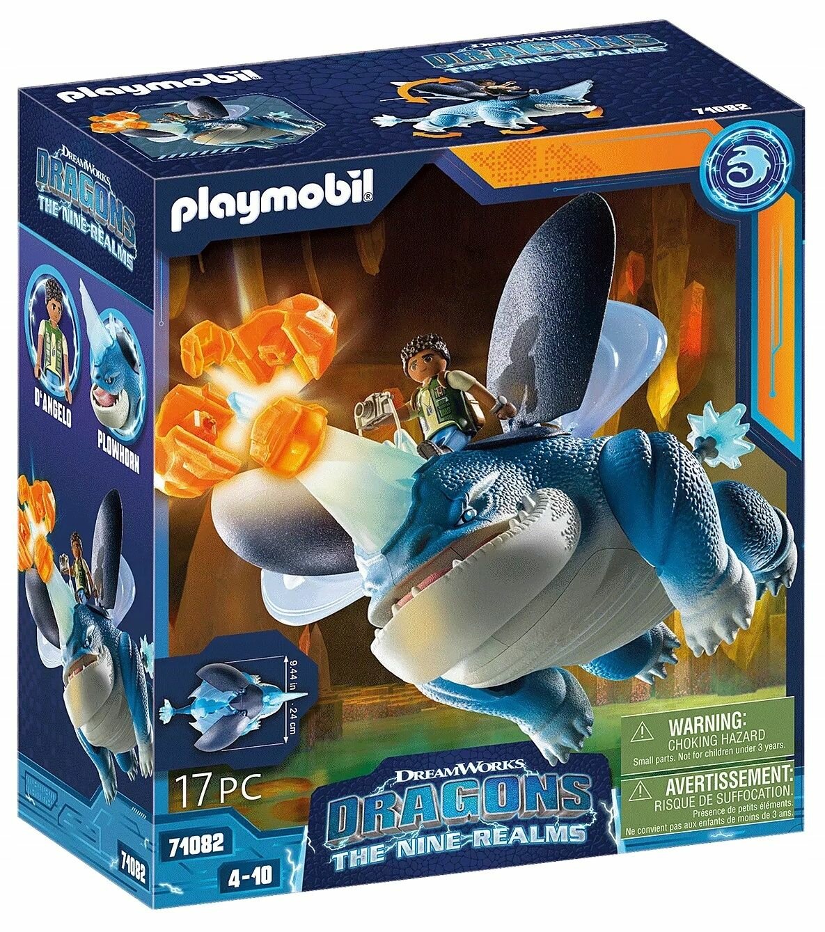 Конструктор Playmobil Dragons - Девять королевств Дракон Крушка + фигурка Д'Анджело - Плеймобиль Драконы 71082
