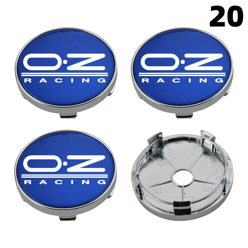 Колпачки центровочные OZ Racing, 58мм, синие, комплект 20 шт