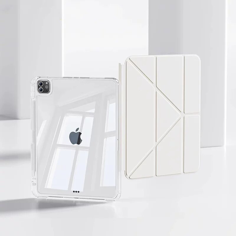 Чехол для iPad Pro 2018-2022 11 дюймов слоновая кость с регулируемым Y-образным подставкой и съемным замком