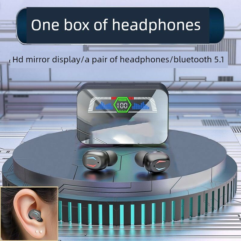 Беспроводные наушники TWS, 2 пары в комплекте, Bluetooth 5.1, индикатор заряда, шумоподавление, 5 часов воспроизведения