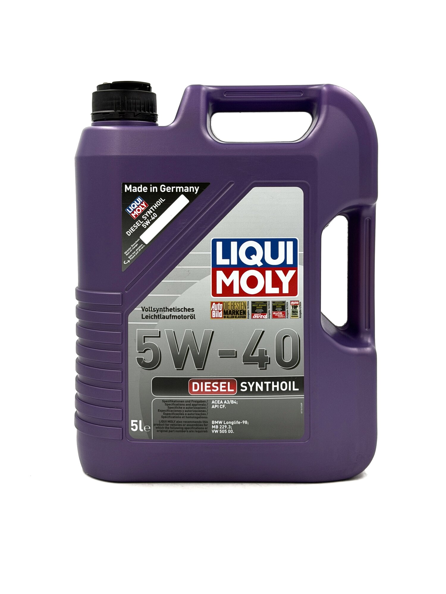 Масло моторное LIQUI MOLY Diesel Synthoil 5W-40, 5 литров, HC-синтетическое