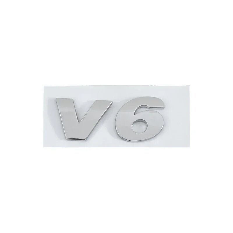 Эмблема V6 для Volkswagen VW, серебристая