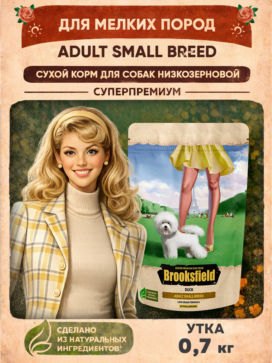 Корм для собак сухой для мелких пород BROOKSFIELD (Бруксфилд) Индейка и утка, 700 г