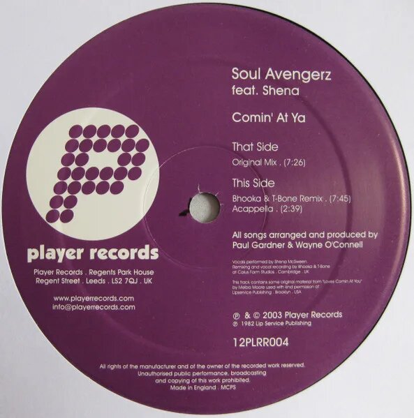 Soul Avengerz Feat. Shena - Comin At Ya EX-