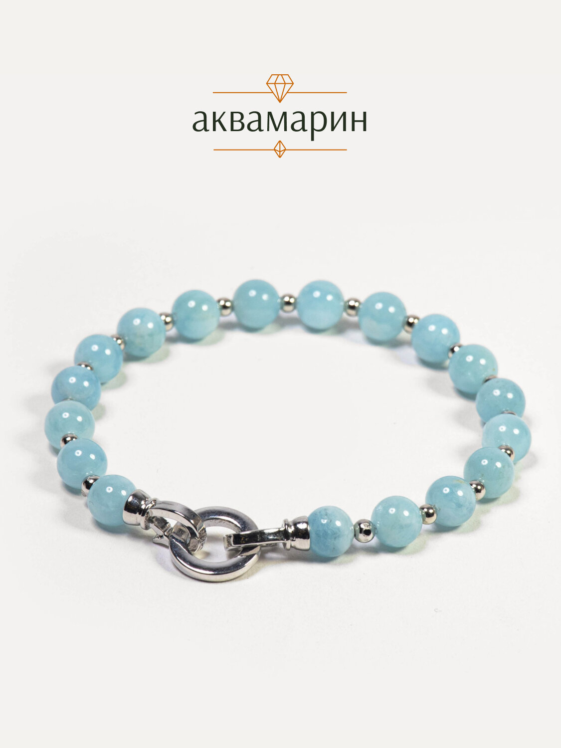 Браслет-нить, аквамарин