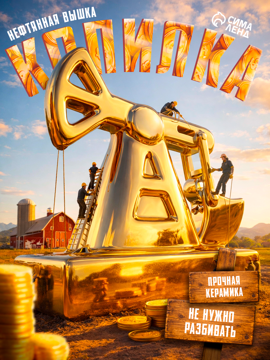 Копилка Сима-ленд «Нефтяная вышка», керамическая, 8x17x16.9 см