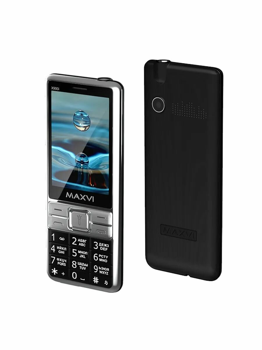 Мобильный телефон Maxvi X900i черный / 1800 м*Ач / 2 SIM / Радио