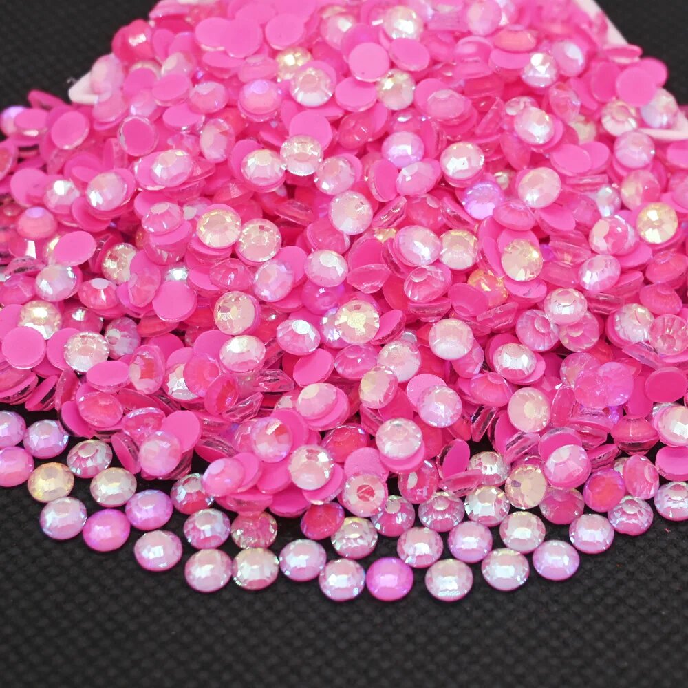 Стразы Rose Neon AB, стекло, без фиксации