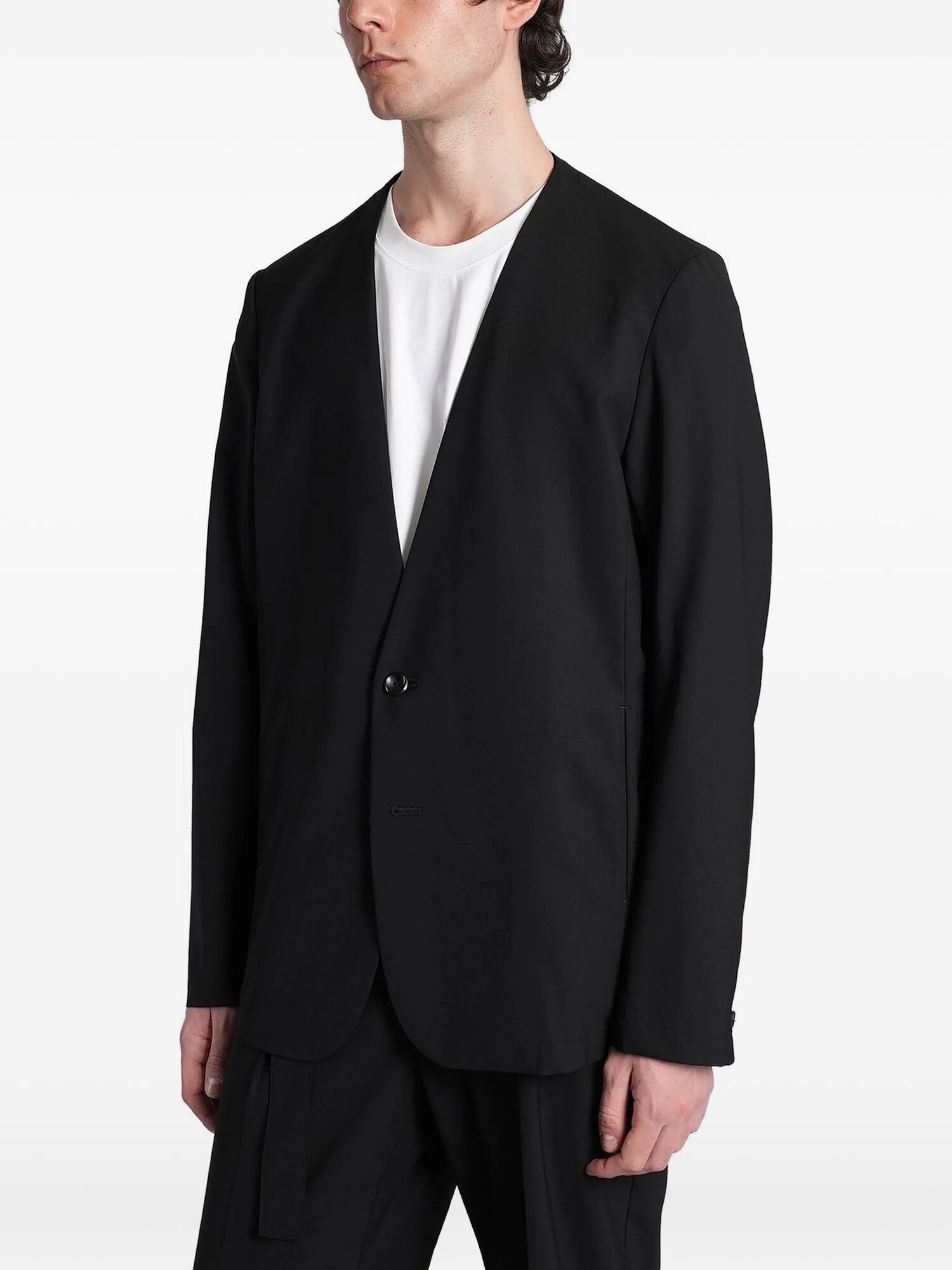 Куртка Attachment Collarless single-breasted jacket, размер 52, black/black — фото 1