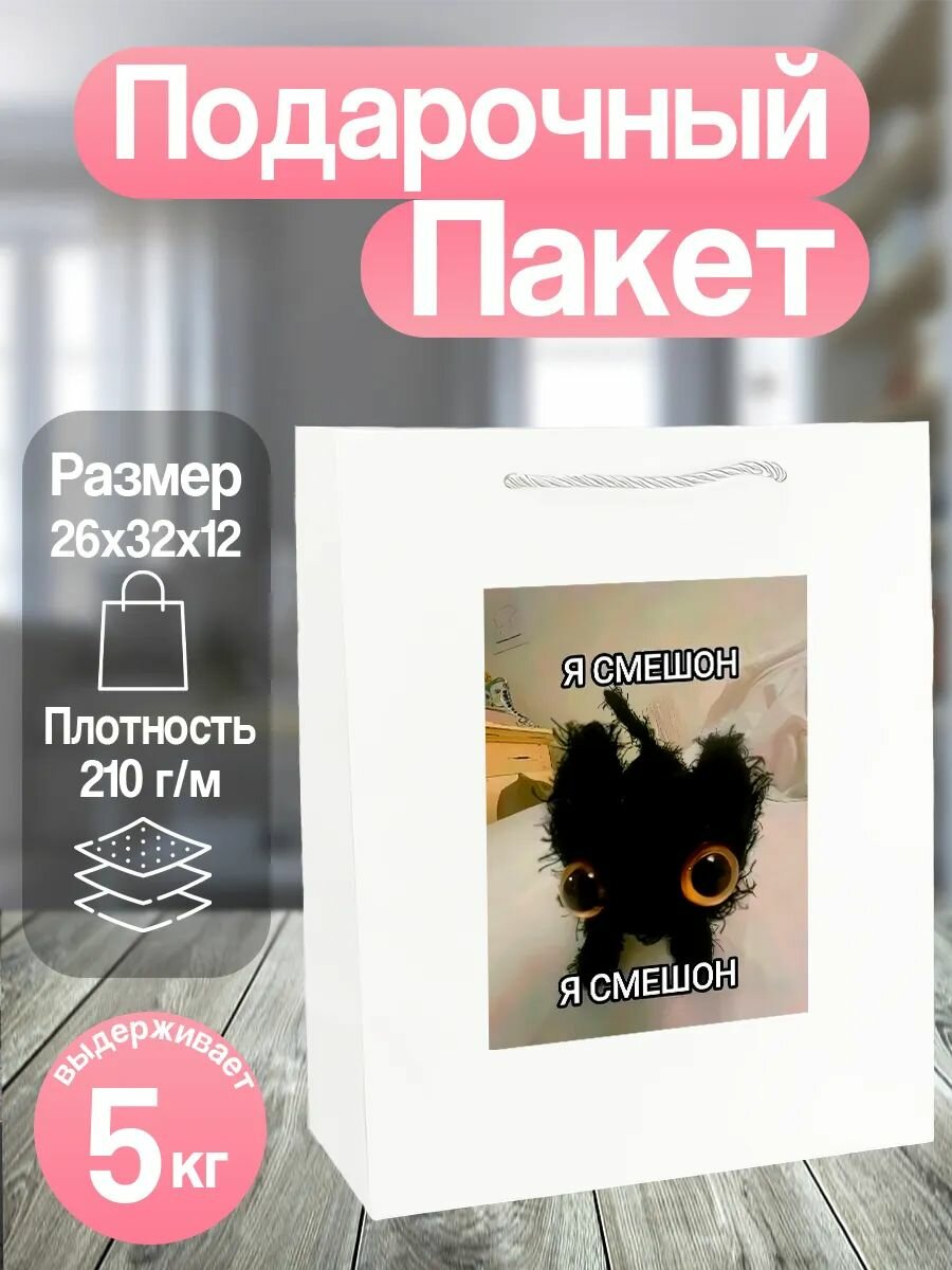 Пакет подарочный мем котики