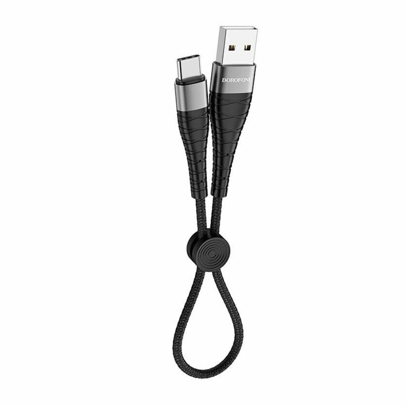 USB кабель BOROFONE BX32 Munificent Type-C, 0.25м, 3A, нейлон (черный)