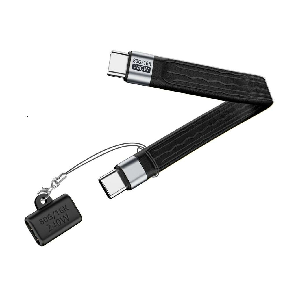 Кабель-адаптер USB4.0 Type-C, 240 Вт, 80 Гбит/с, Черный