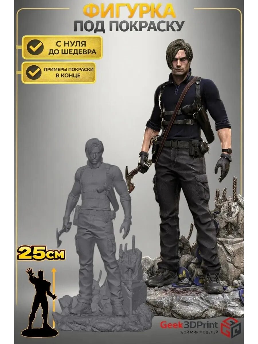 Фигурка Leon Kennedy Resident Evil Леон Кеннеди под покраску