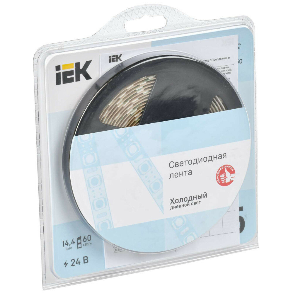 Лента IEK LED 5м LSR-5050W60-14,4-IP20-24В