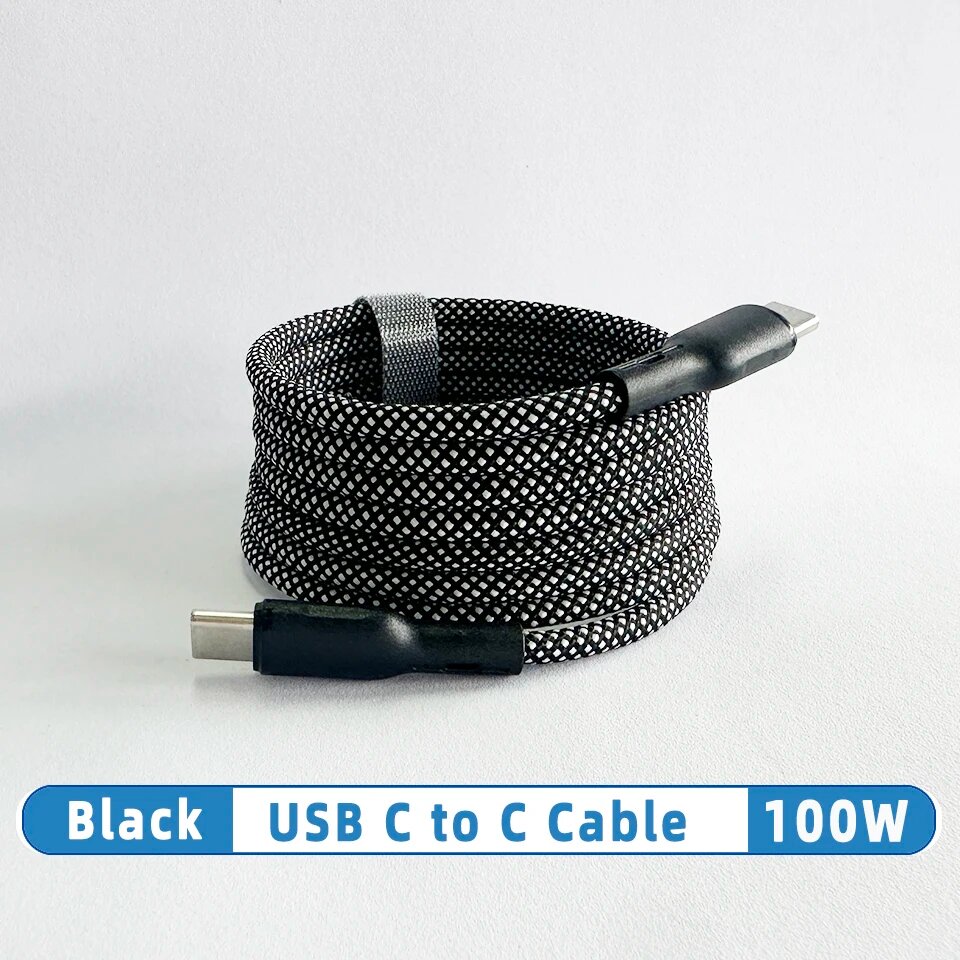 USB C to C кабель 2м, 100W, черный
