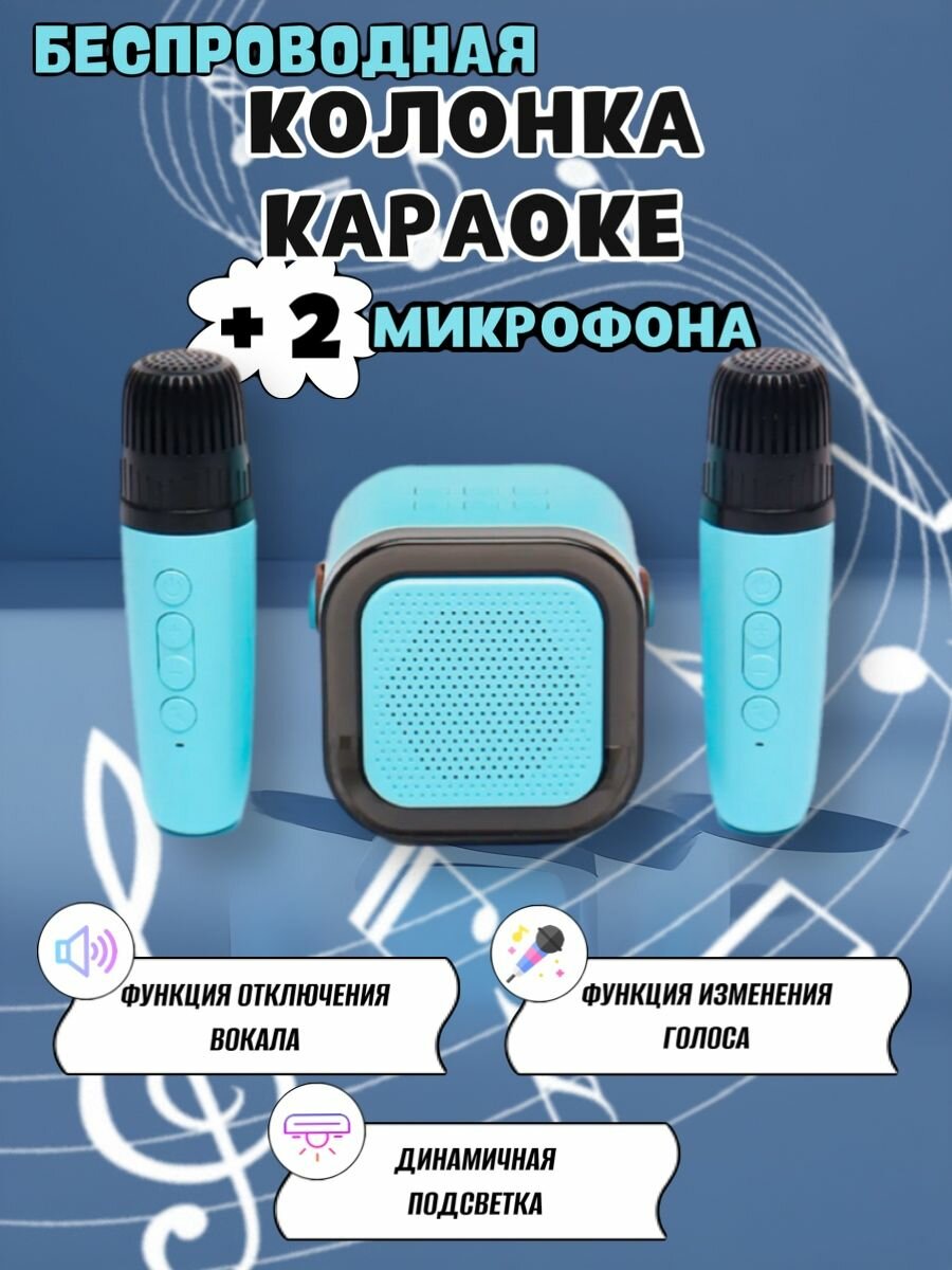 Колонка караоке с микрофонами подарок