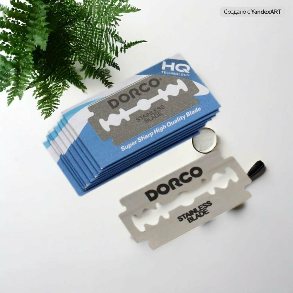Лезвия Dorco, ST300, Двухсторонние, классические, 10 шт в упаковке