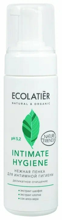 Пенка для интимной гигиены Ecolatier Нежная, Шалфей и хлопок, 150 мл